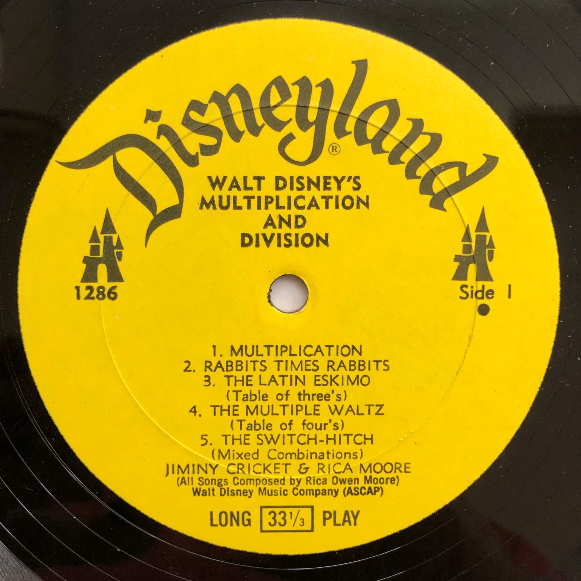 Walt Disney’s Multiplication and Division Long Play Record | Disleelandia