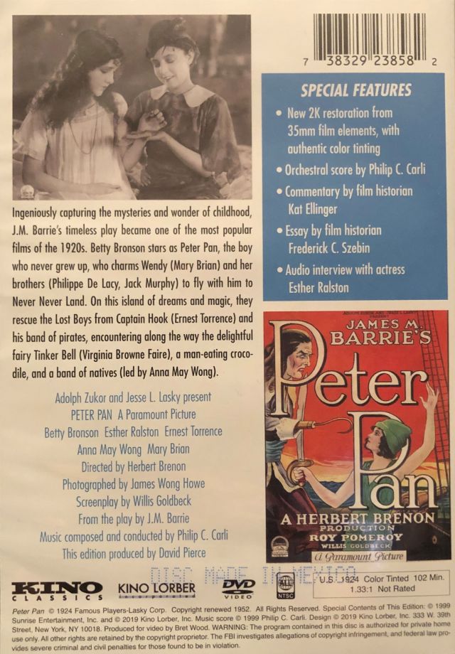 Movie Review: The 1924 Silent Film Peter Pan | Disleelandia