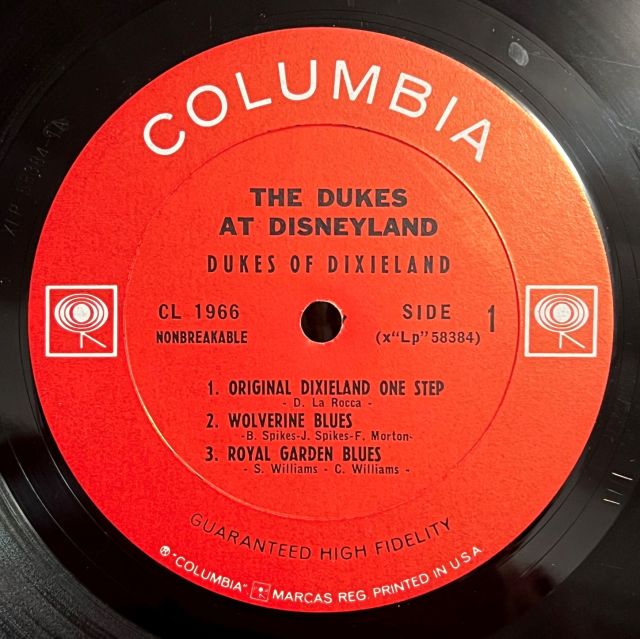 The Dukes of Dixieland at Disneyland LP Record | Disleelandia