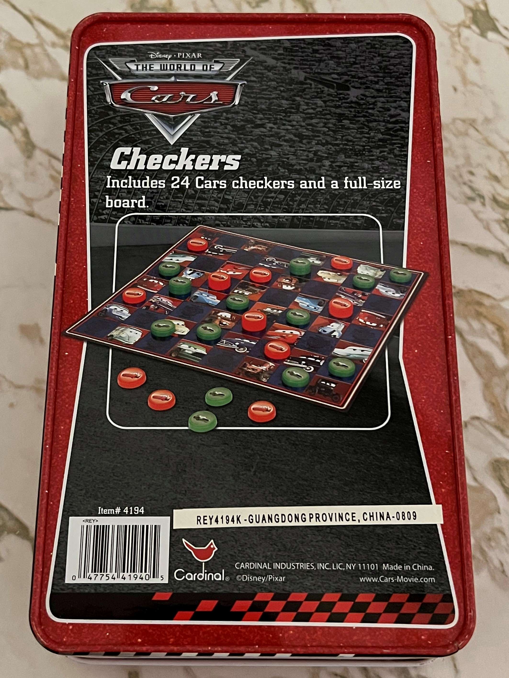 The World of CARS Checkers Game Tin | Disleelandia