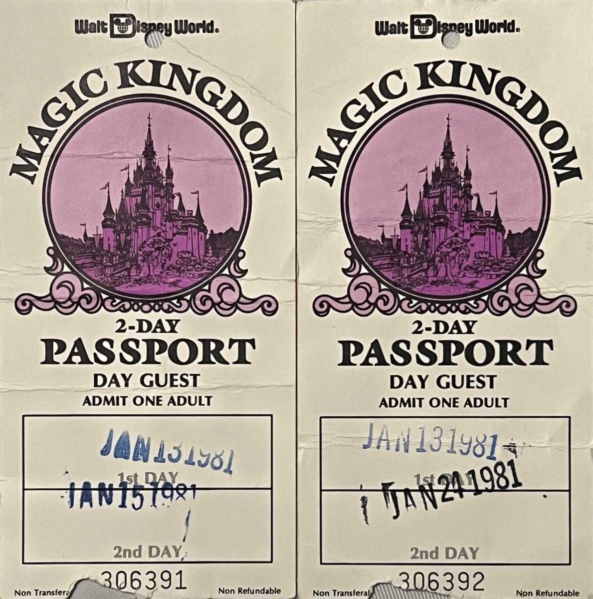 Vintage Walt Disney World Passport Tickets | Disleelandia