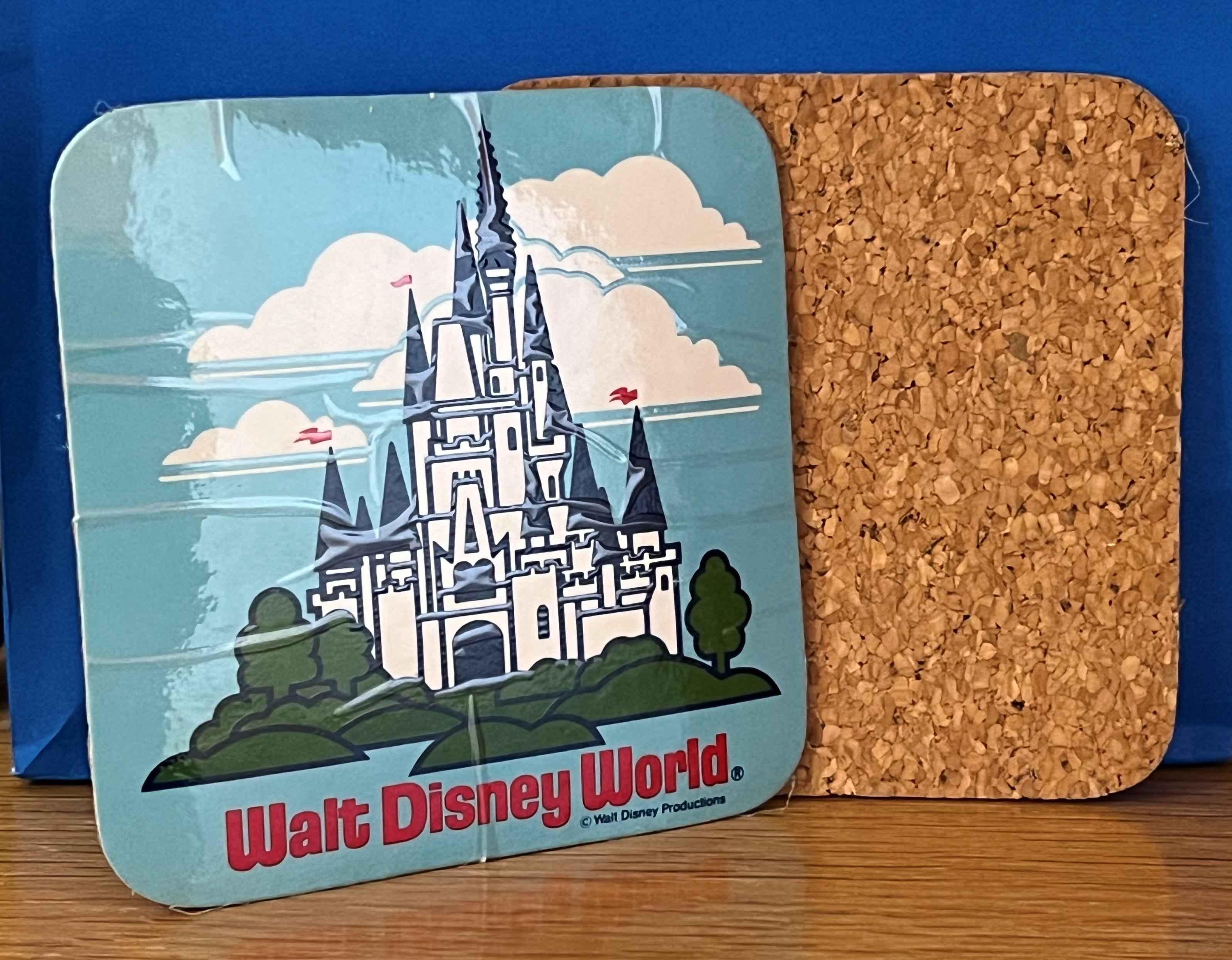 Vintage Walt Disney World Castle Cork Drink Coasters | Disleelandia