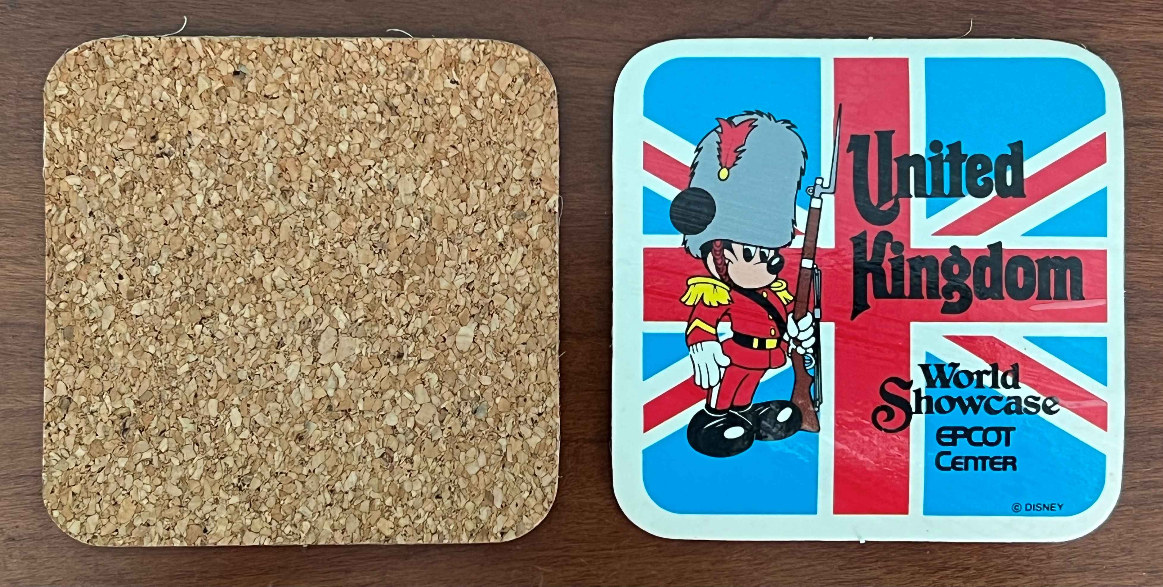 Vintage EPCOT Center UK Pavilion Cork Drink Coasters | Disleelandia